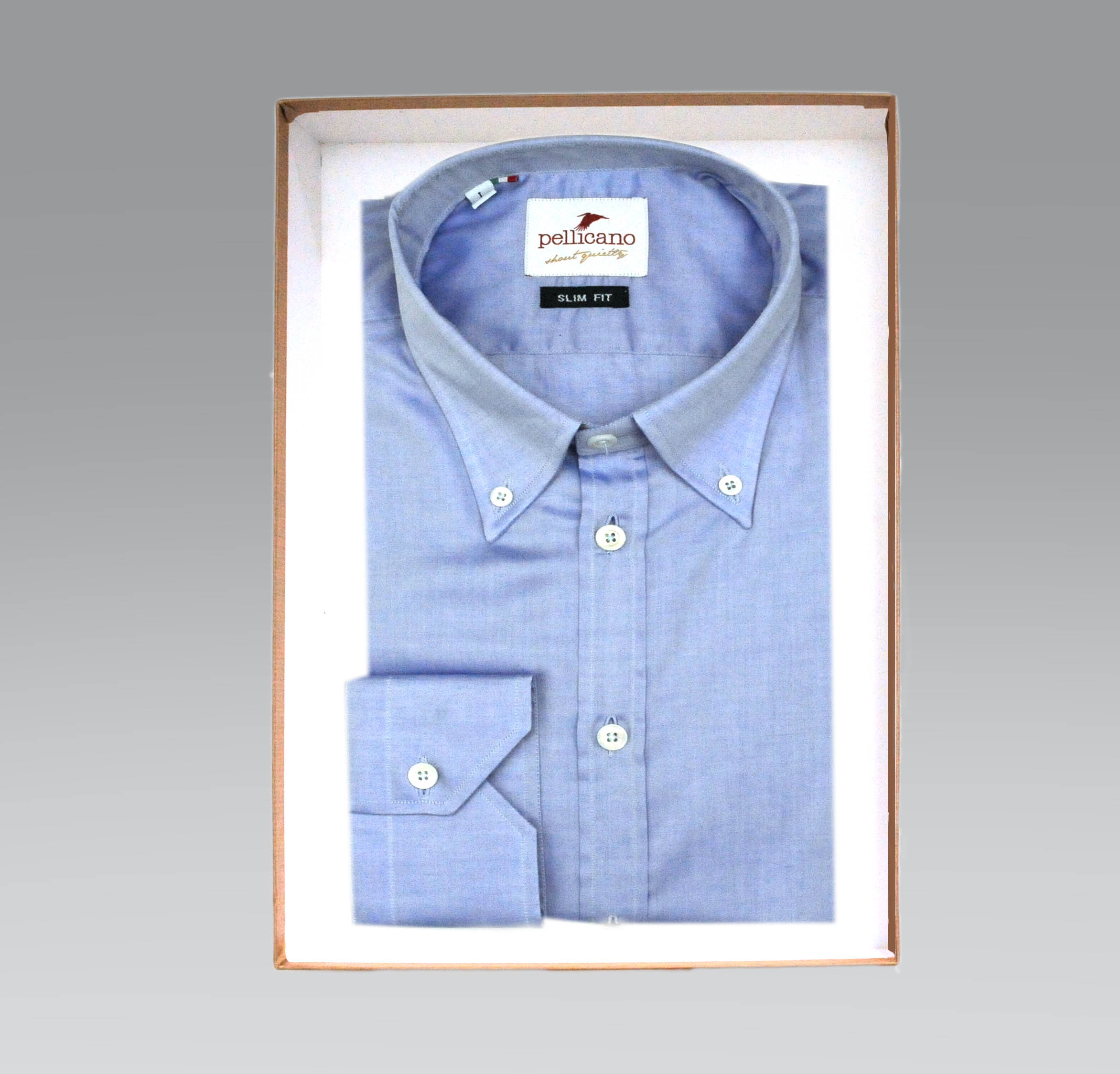 light blue button down square boxed - Pellicano Menswear