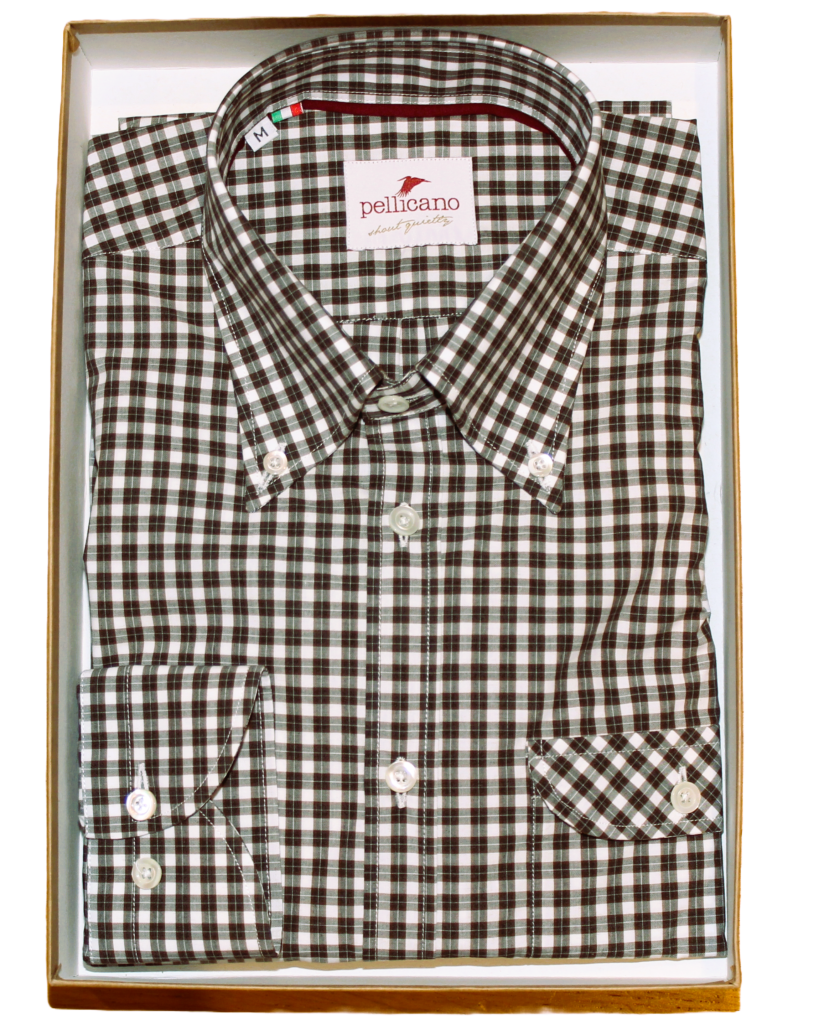 A Men's Cotton Poplin Multi-Colour Check Shirt - Pellicano Menswear