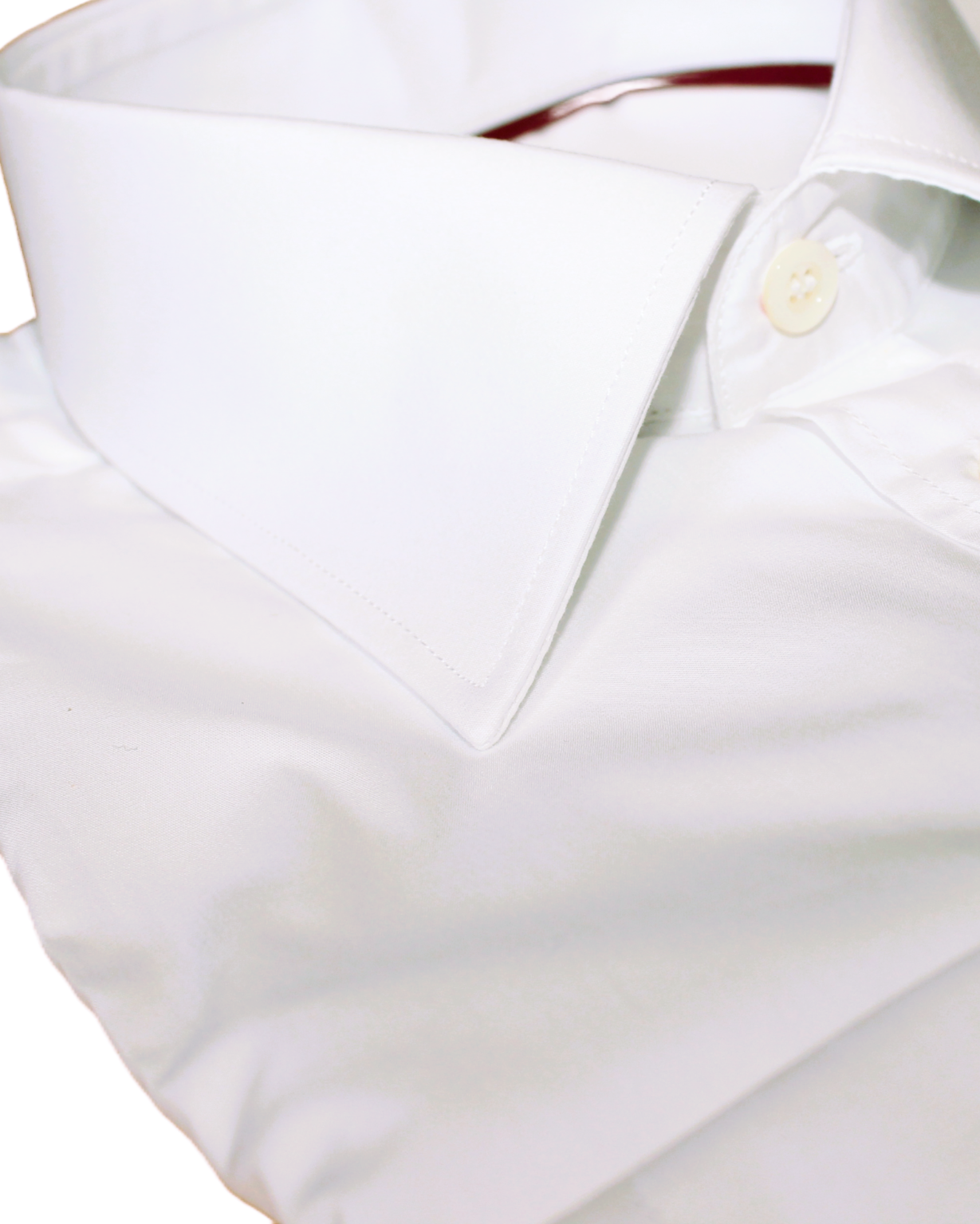 A Men's Point Collar Shirt in White Cotton Poplin - Pellicano Menswear